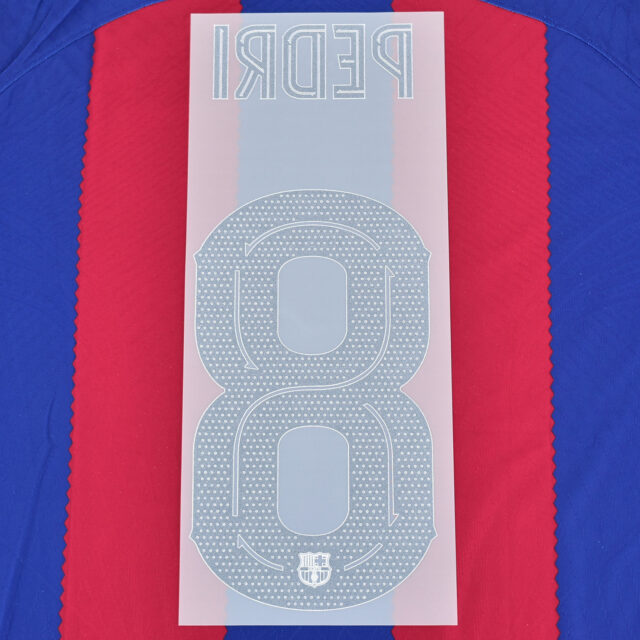 Original 2023-24 Fc Barcelona Home Name Number Set #8 PEDRI UCL TPT ...