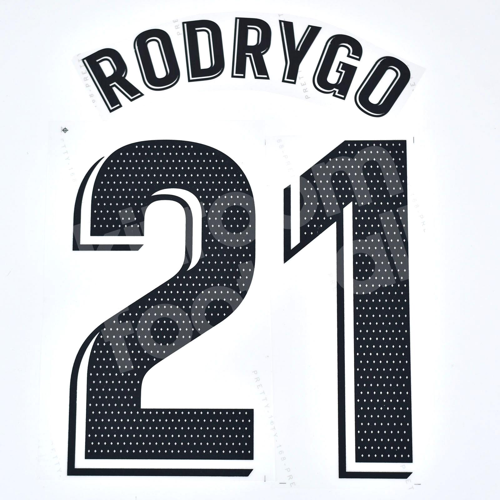 2022-23 Real Madrid La Liga Home Name Number Set #21 RODRYGO Repro ...