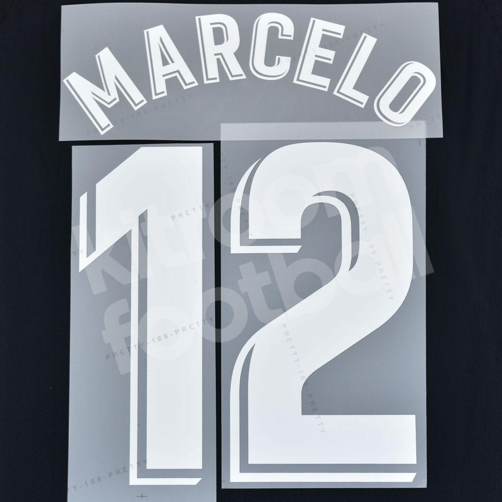 2018-19 Real Madrid Away Name Number Set #12 MARCELO La Liga Repro ...