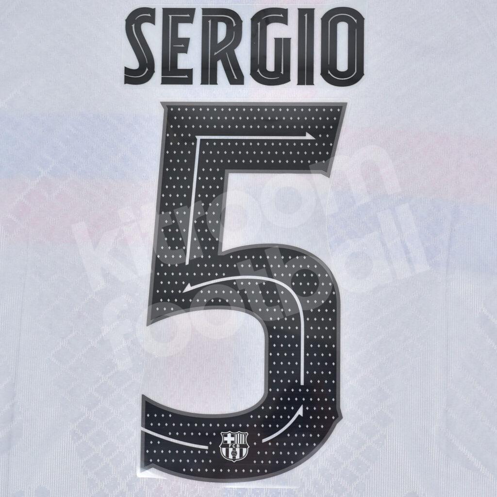 Original Player Issue 2022-23 Barcelona Third Name Number Set #5 SERGIO ...