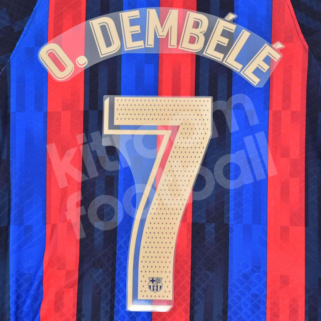 Original Player Issue 2022-23 Barcelona Home Name Number Set #7 O ...