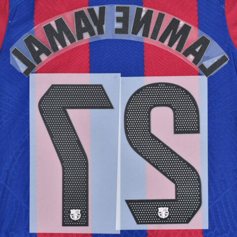 2023-24 Fc Barcelona Home Name Number Set #27 LAMINE YAMAL La Liga ...
