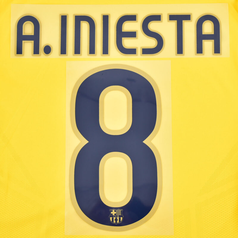 2008-10 Barcelona Name Number Set Away #8 INIESTA Repro – Kitroom Football