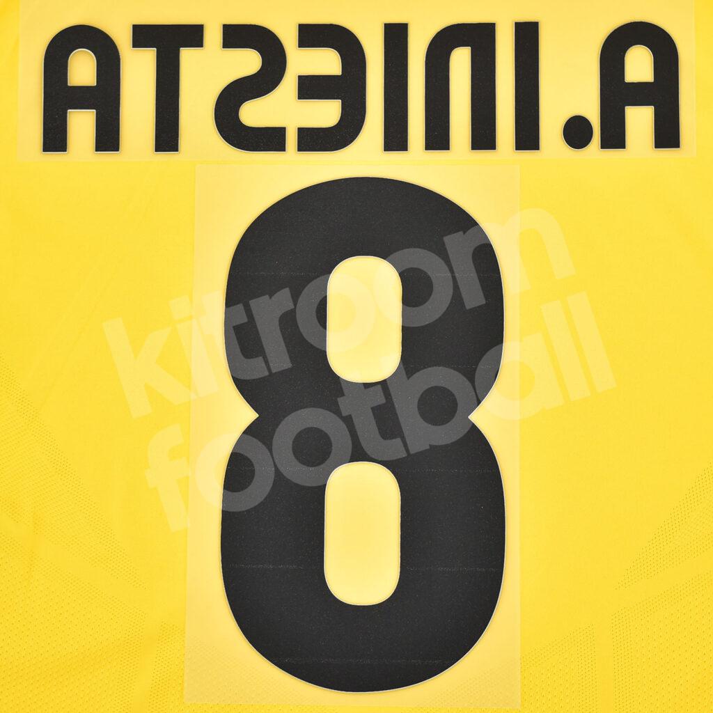 2008-10 Barcelona Name Number Set Away #8 INIESTA Repro – Kitroom Football