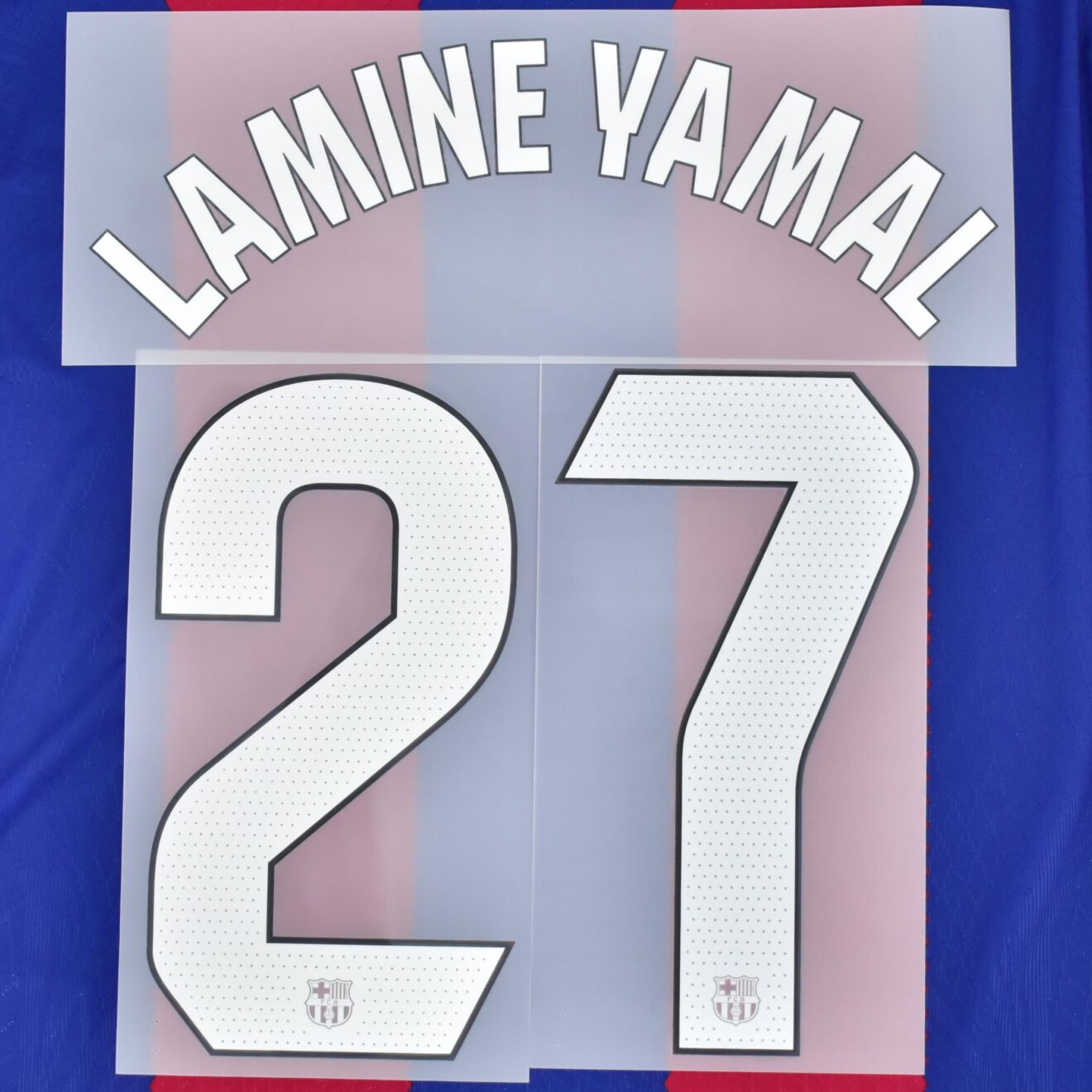 Original 2023-24 Fc Barcelona Home Name Number Set #27 LAMINE YAMAL La ...