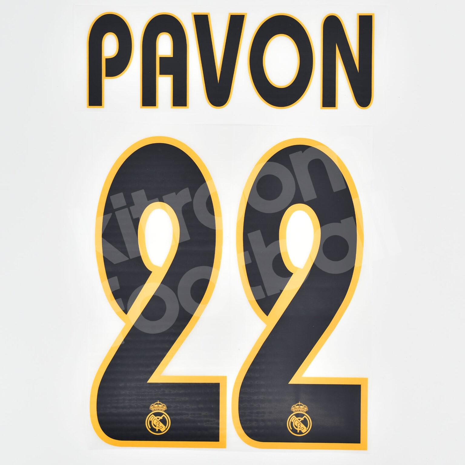 2003-05 Real Madrid Home Name Number Set #22 PAVON Repro – Kitroom Football