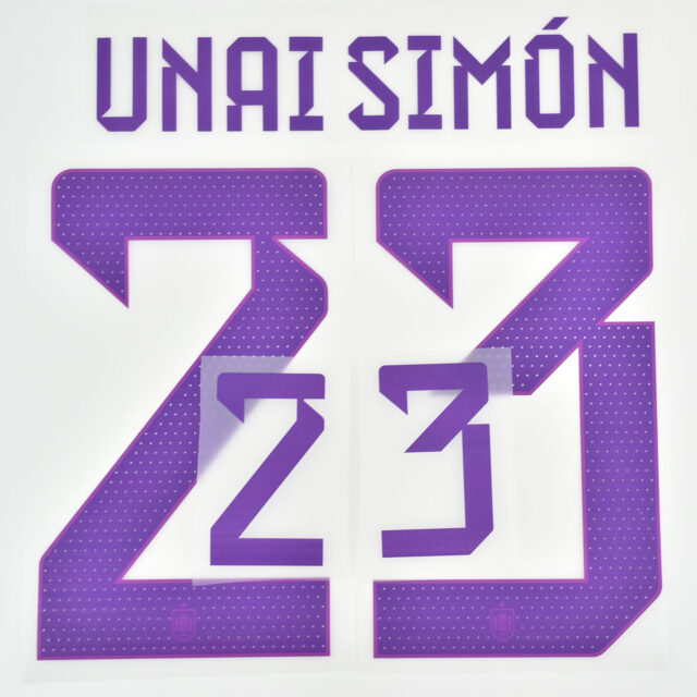 2022-23 Spain Goalkeeper Name Number Set #23 UNAI SIMON Violet Repro ...