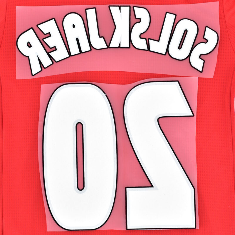 1998-99 Manchester United Home Name Number Set #20 SOLSKJAER Repro ...