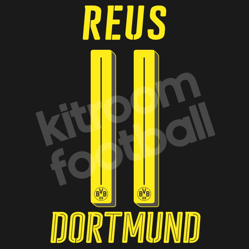 2016-18 Borussia Dortmund Away Name Number Set #11 REUS Repro – Kitroom ...