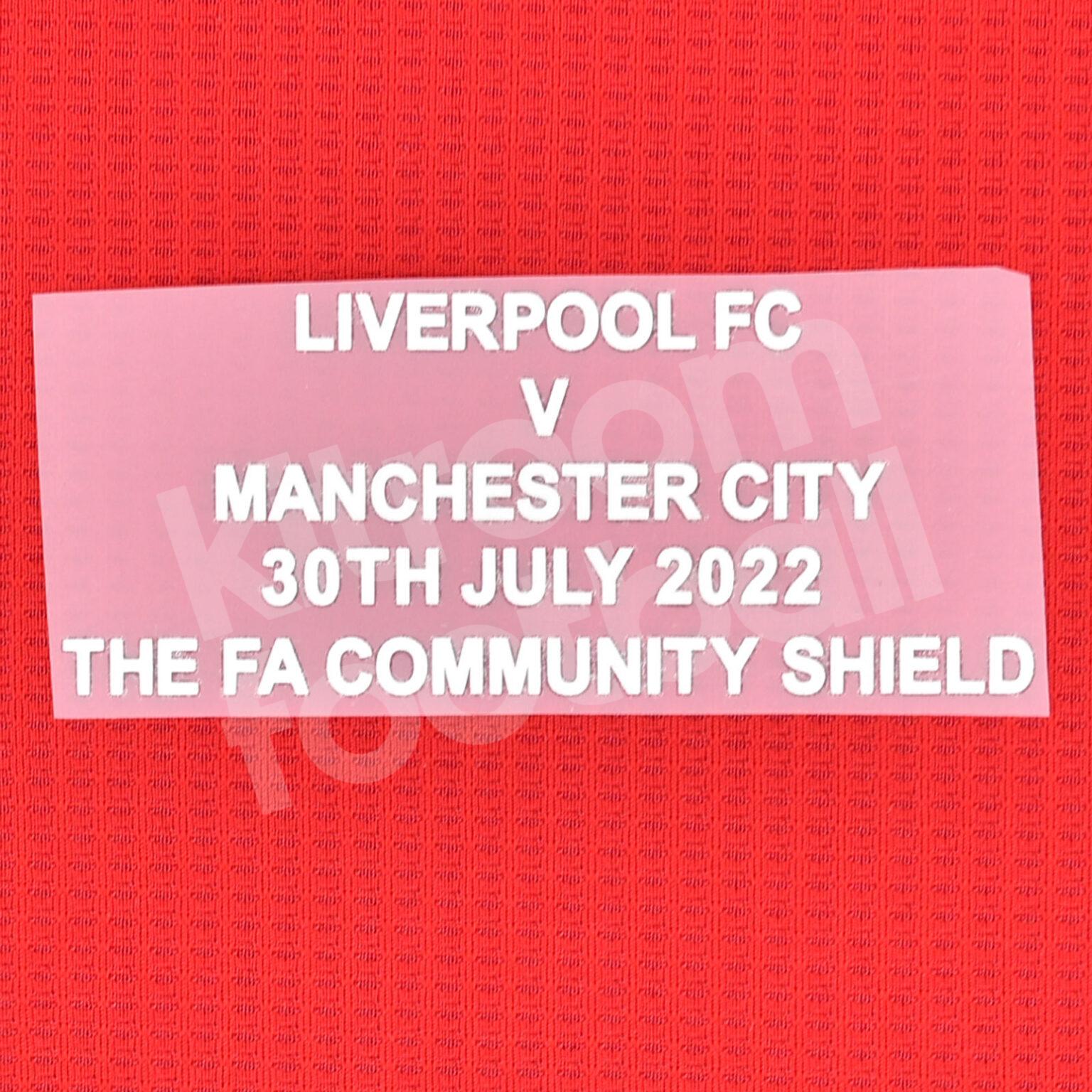 2022-23 Liverpool The FA Community Shield MDT Match Details Patch Repro ...