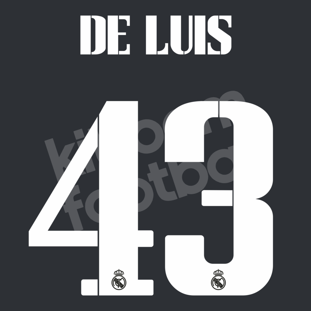 2022-23 Real Madrid Goalkeeper Name Number Set #43 DE LUIS Repro ...