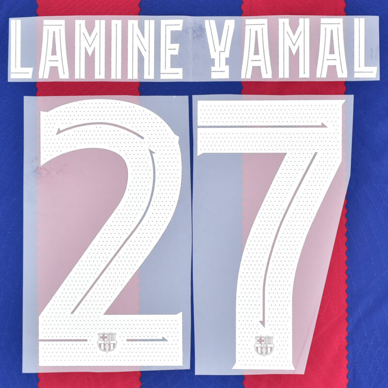 2023-24 Fc Barcelona Home Name Number Set #27 LAMINE YAMAL Champions ...
