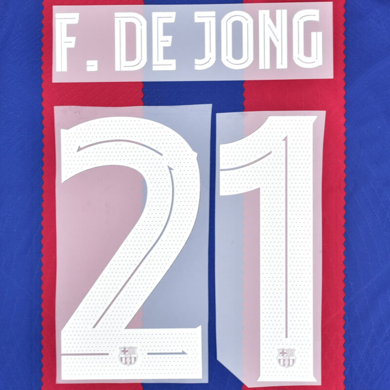 2023-24 Fc Barcelona Home Name Number Set #21 Frankie DE JONG Champions ...
