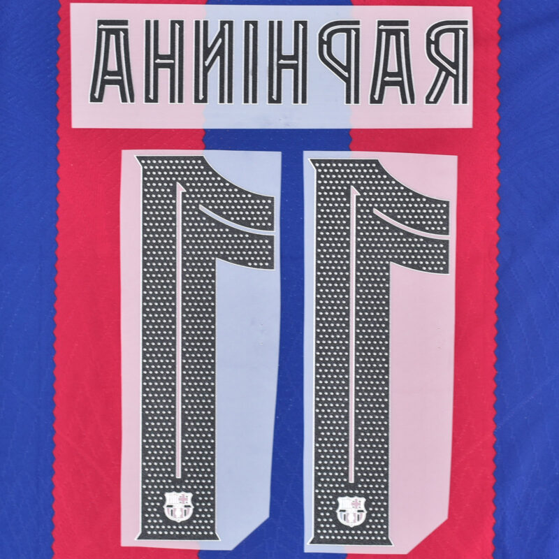 2023-24 Fc Barcelona Home Name Number Set #11 RAPHINHA Champions Repro ...