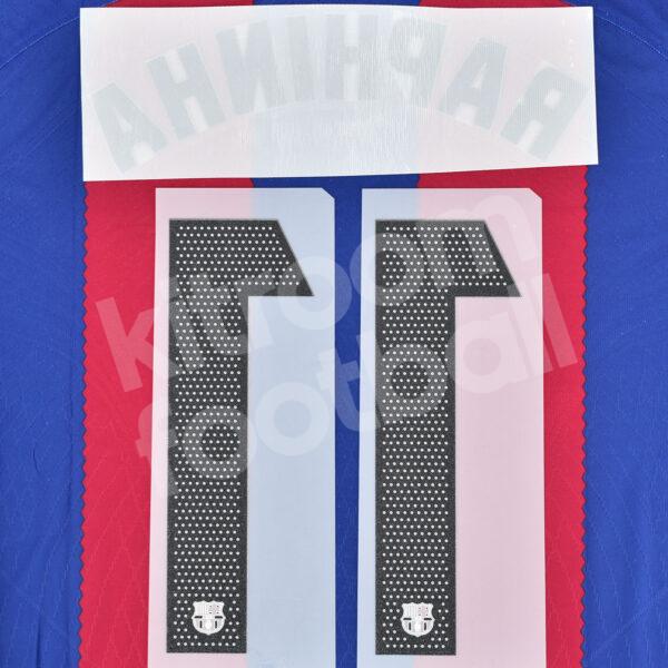 2023-24 Fc Barcelona Home Name Number Set #11 RAPHINHA La Liga Repro ...