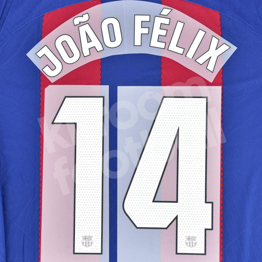 2023-24 Fc Barcelona Home Name Number Set #14 JOAO FELIX La Liga Repro ...