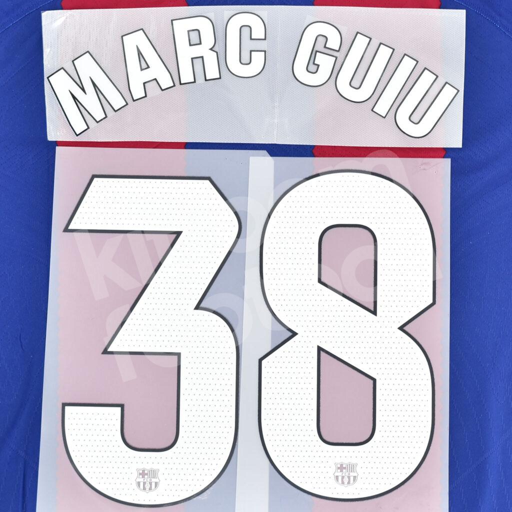 2023-24 Fc Barcelona Home Name Number Set #38 MARC GUIU La Liga Repro ...
