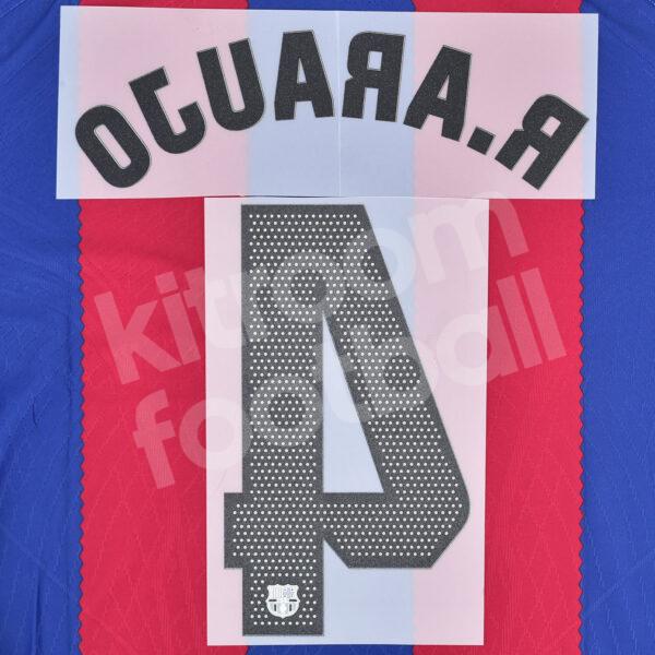 2023-24 Fc Barcelona Home Name Number Set #4 Ronald ARAUJO La Liga ...