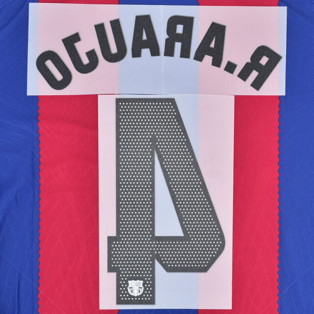 2023-24 Fc Barcelona Home Name Number Set #4 Ronald ARAUJO La Liga ...