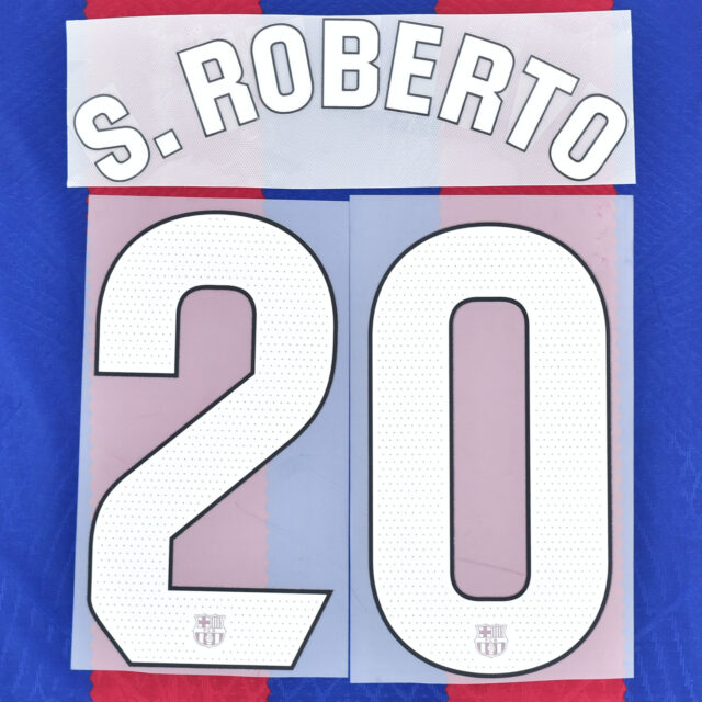 2023-24 Fc Barcelona Home Name Number Set #20 Sergi ROBERTO La Liga ...