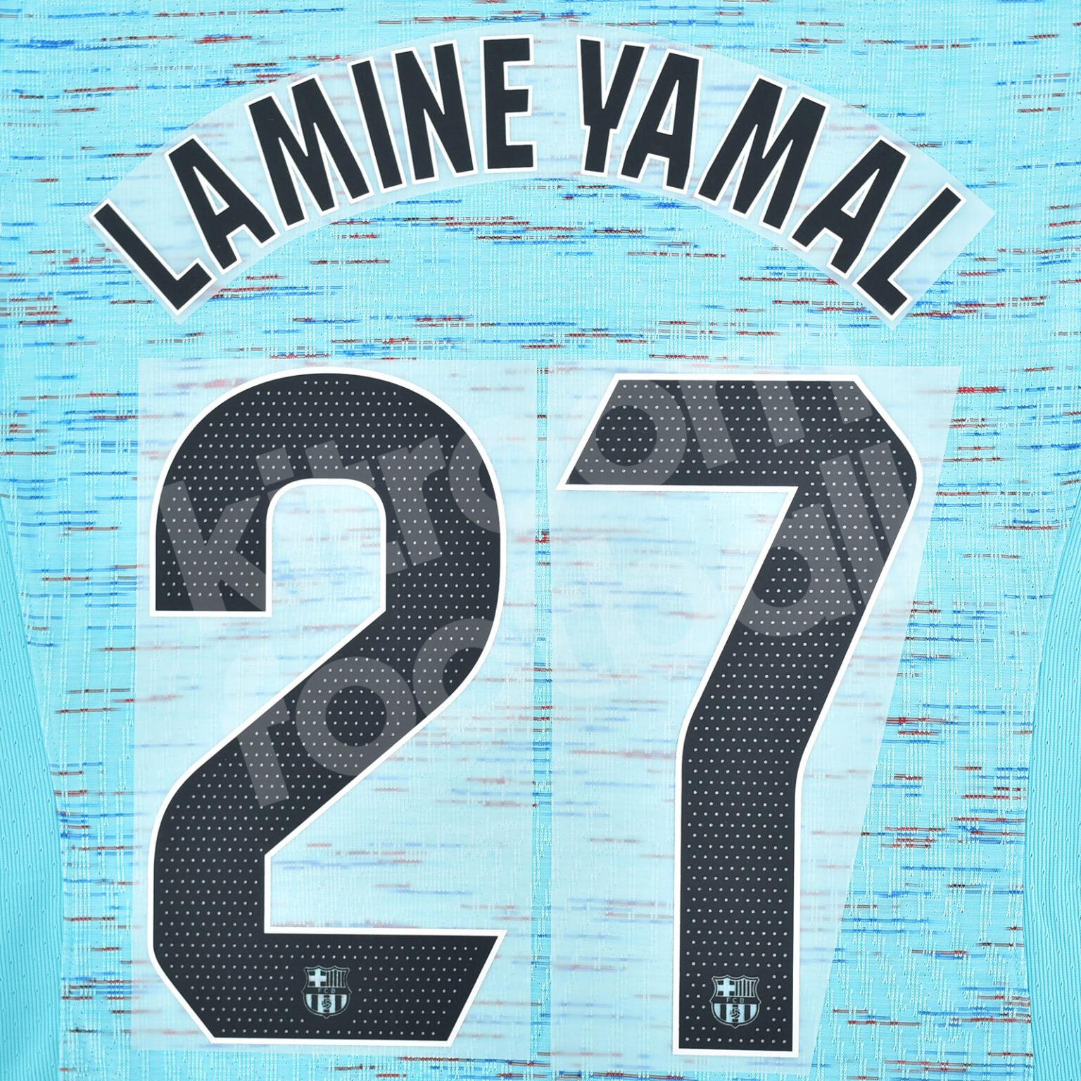 2023-24 FC Barcelona Third Name Number Set #27 LAMINE YAMAL La Liga ...