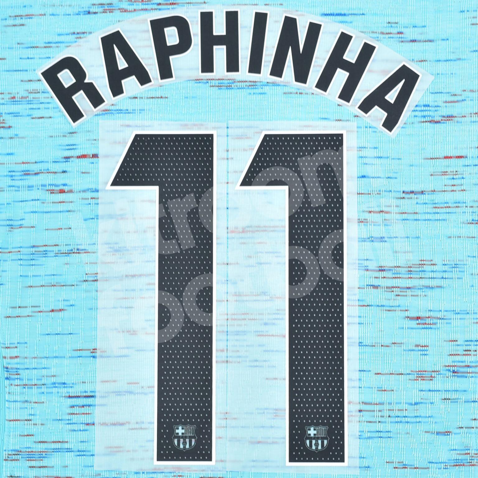 2023-24 FC Barcelona Third Name Number Set #11 RAPHINHA La Liga Repro ...