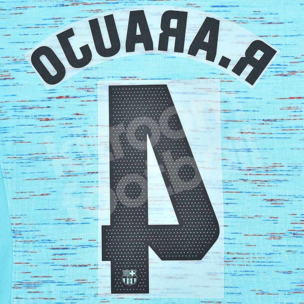 2023-24 FC Barcelona Third Name Number Set #4 Ronald ARAUJO La Liga ...