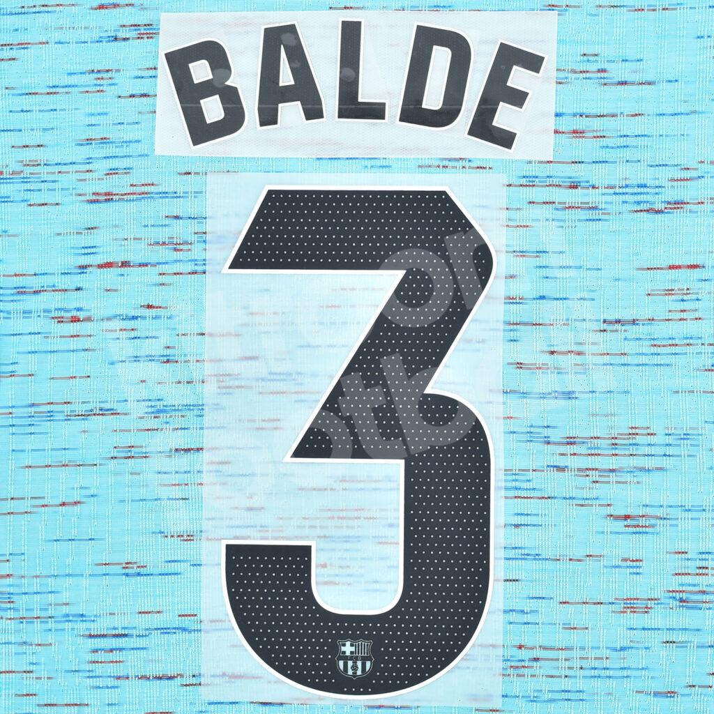 2023-24 FC Barcelona Third Name Number Set #3 BALDE La Liga Repro ...