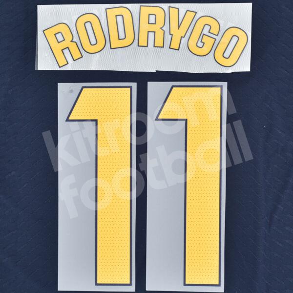 2023-24 Real Madrid Away Name Number Set #11 RODRYGO La Liga Repro ...