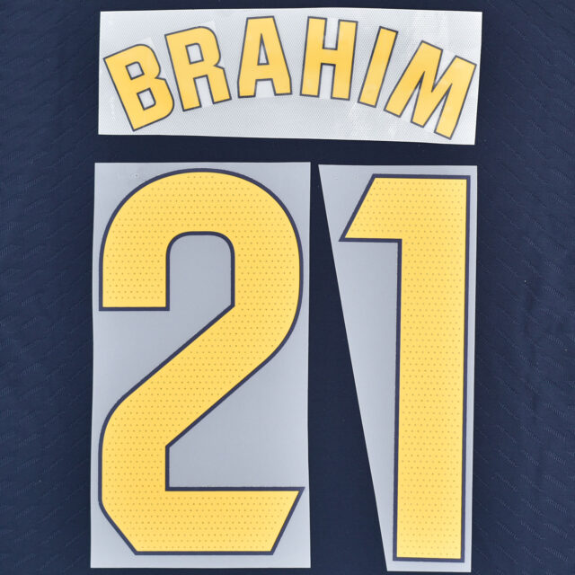 2023-24 Real Madrid Away Name Number Set #21 BRAHIM La Liga Repro ...