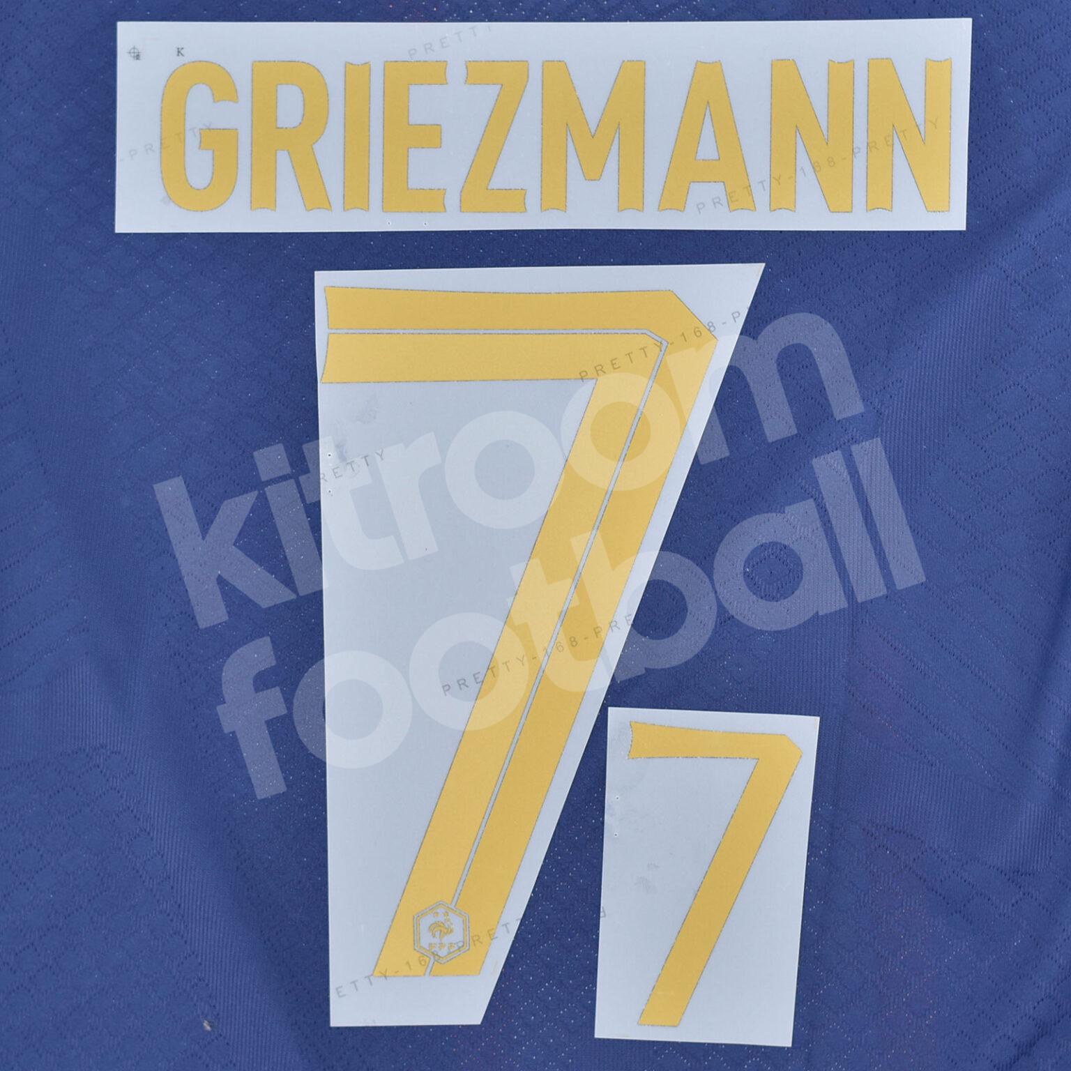 FIFA World Cup 2022 Qatar France Name Number Set Home #7 GRIEZMANN ...