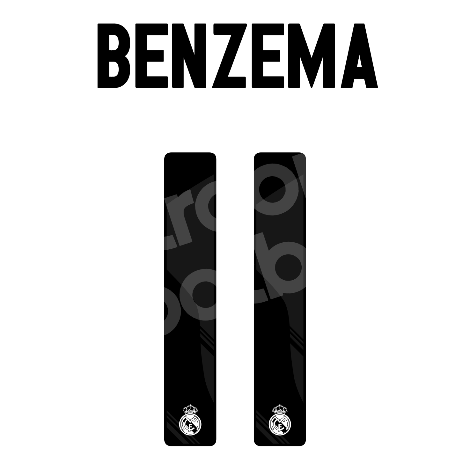 2009-10 Real Madrid Home Name Number Set #11 BENZEMA Repro – Kitroom ...