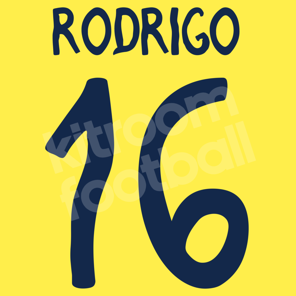 2016-18 Villarreal Home Name Number Set #16 RODRIGO Repro – Kitroom ...