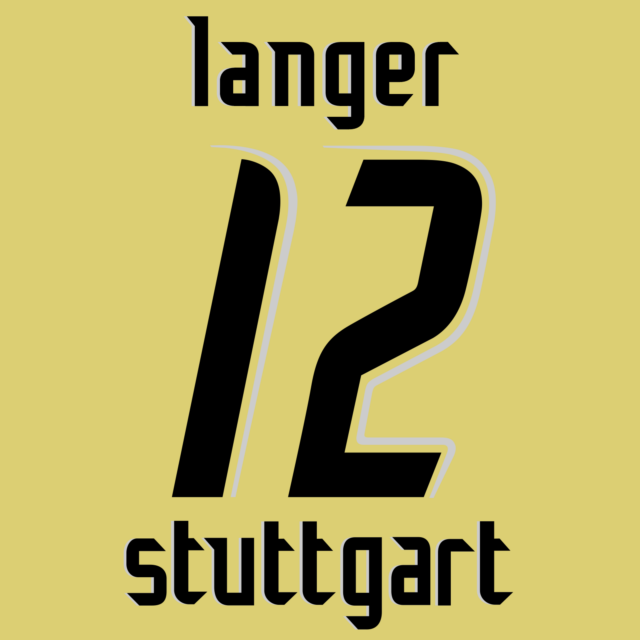 2007-08 Vfb Stuttgart Goalkeeper Name Number Set #12 LANGER Repro ...