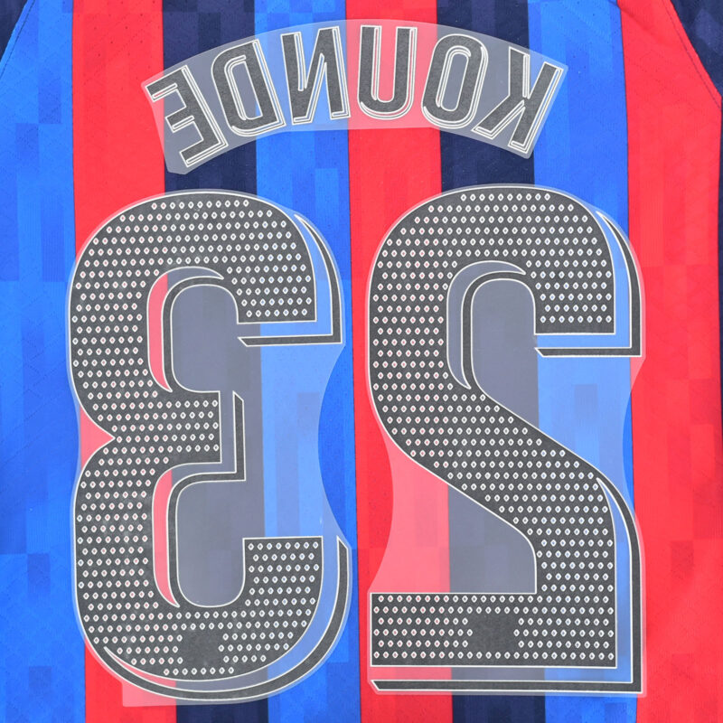 Original Player Issue 2022-23 Barcelona Home Name Number Set #23 KOUNDE ...