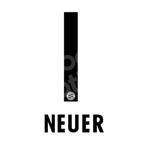 2011-18 Bayern Munich Name Number Set #1 NEUER 25cm Player Size Repro ...
