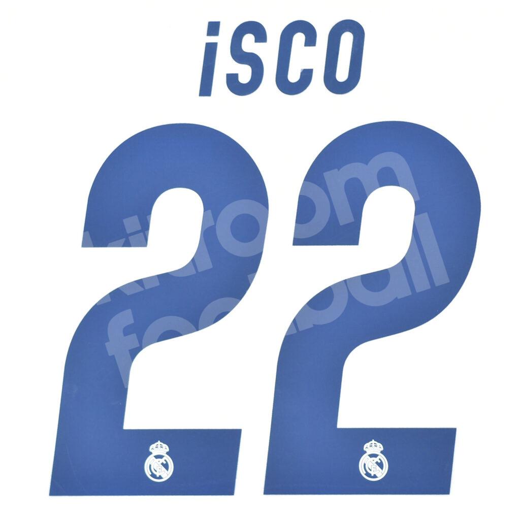 2016-17 Real Madrid Home Name Number Set #22 ISCO Repro – Kitroom Football