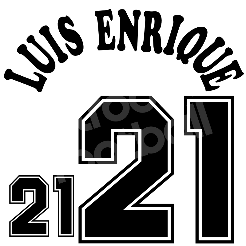 Spain World Cup 1994 Away Black Name Number Set #21 LUIS ENRIQUE Repro ...