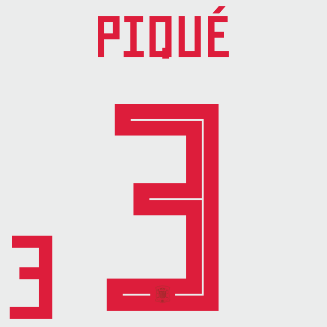 World Cup 2018 Spain Name Number Set Away #3 PIQUÉ Repro – Kitroom Football
