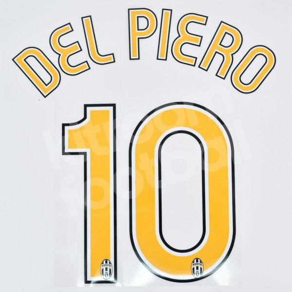 2006-07 Juventus Home Name Number Set #10 DEL PIERO Repro – Kitroom ...