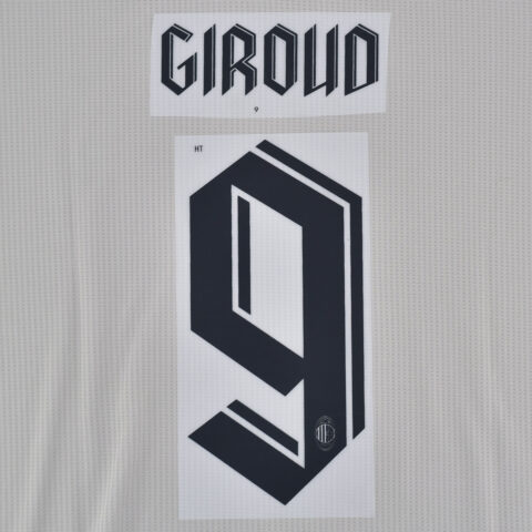 2023-24 AC Milan 4th Kit Name Number Set #9 GIROUD Black Repro ...