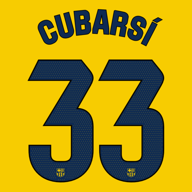 2023-24 Fc Barcelona Senyera Name Number Set #33 CUBARSÍ La Liga Repro ...