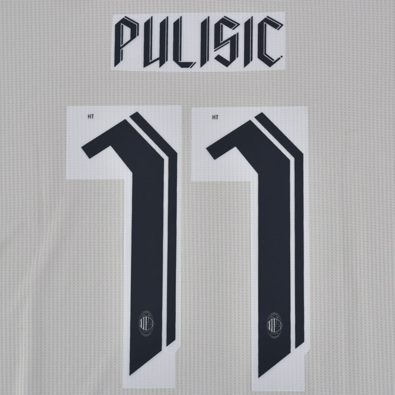 2023-24 AC Milan 4th Kit Name Number Set #11 PULISIC Black Repro ...