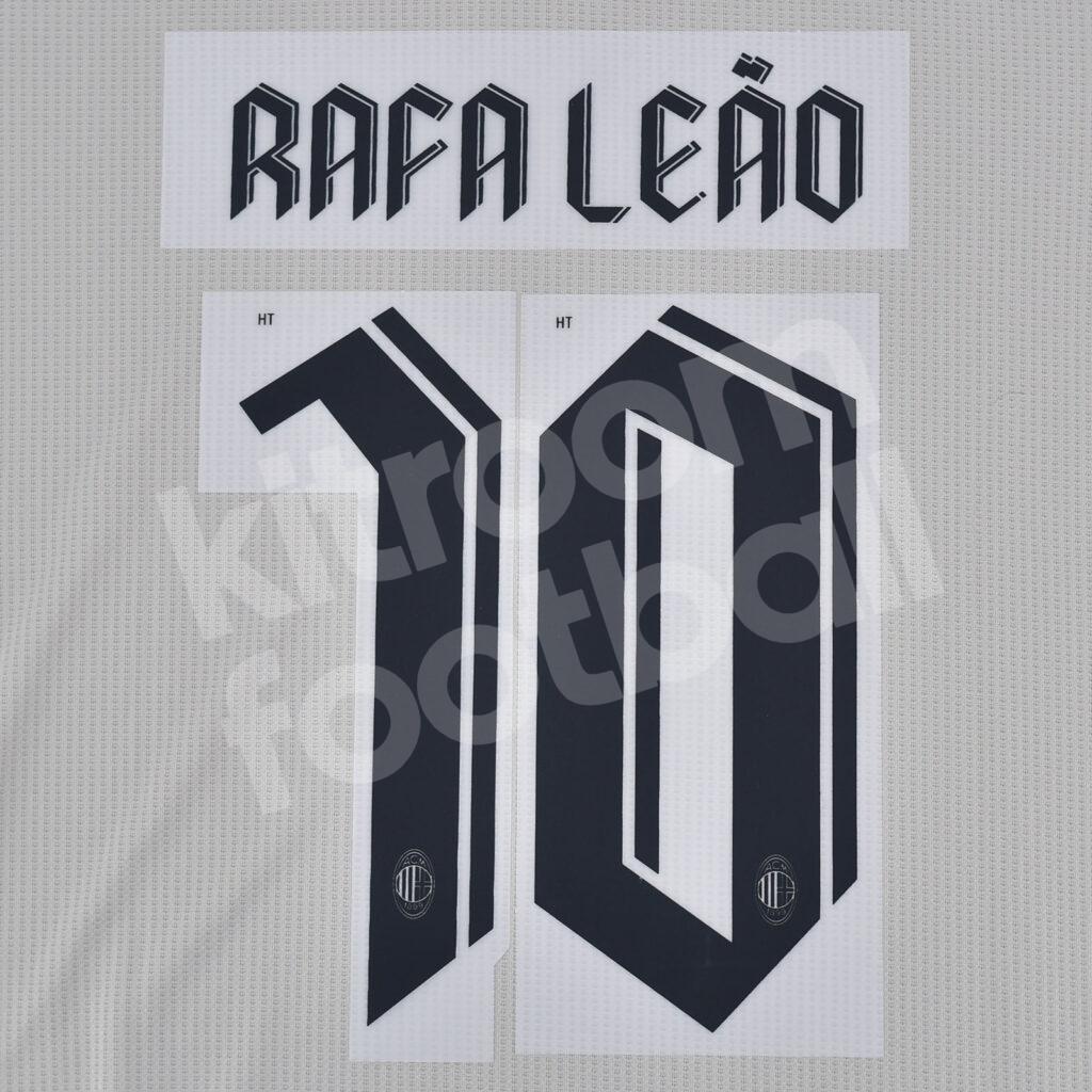 2023-24 AC Milan 4th Kit Name Number Set #10 RAFA LEAO Black Repro ...