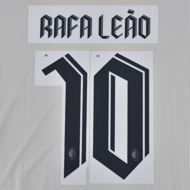 2023-24 AC Milan 4th Kit Name Number Set #10 RAFA LEAO Black Repro ...