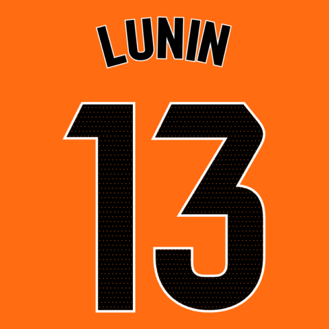 2023-24 Real Madrid 4th Y-3 Name Number Set #13 LUNIN La Liga Repro ...