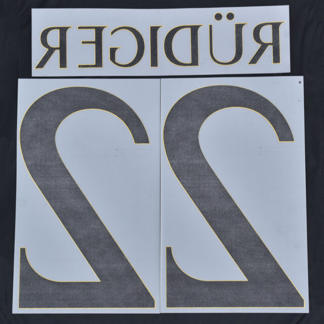 2023-24 Real Madrid Away Name Number Set #22 RUDIGER Champions Repro ...