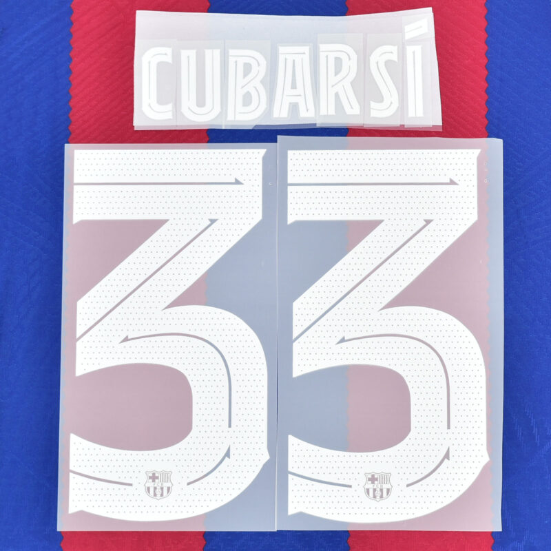Original 2023-24 Fc Barcelona Home Name Number Set #33 CUBARSÍ ...