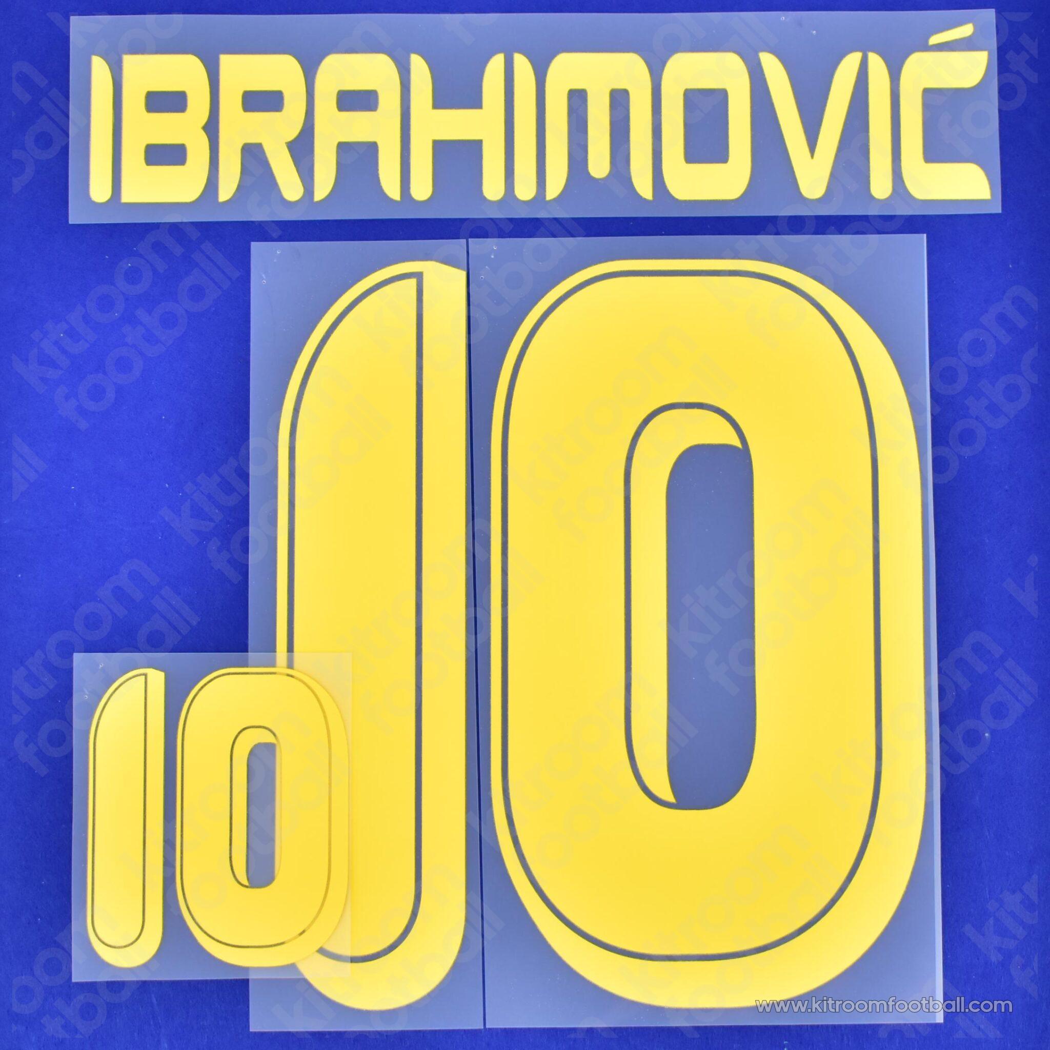 World Cup 2006 Sweden Away Name Set Number #10 IBRAHIMOVIC Repro ...