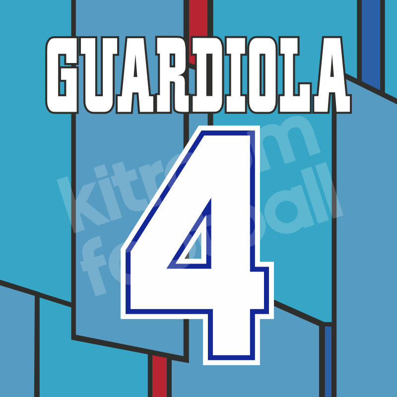 1996-97 Barcelona Away Name Number Set #4 GUARDIOLA Repro – Kitroom ...
